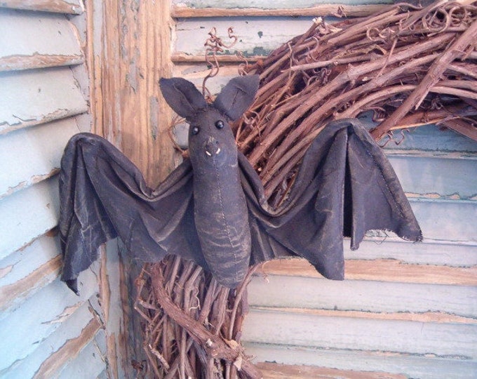 Primitive Halloween Bat, Handmade Hanging Fall Decor, Bat Ornies, Bowl ...
