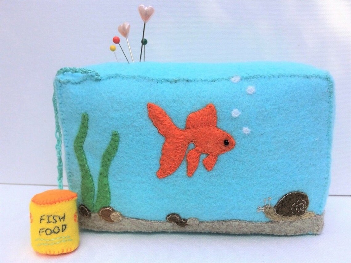 DIY Pincushion Craft Kit, Fish Tank, Goldfish, Aquarium, Felt ...