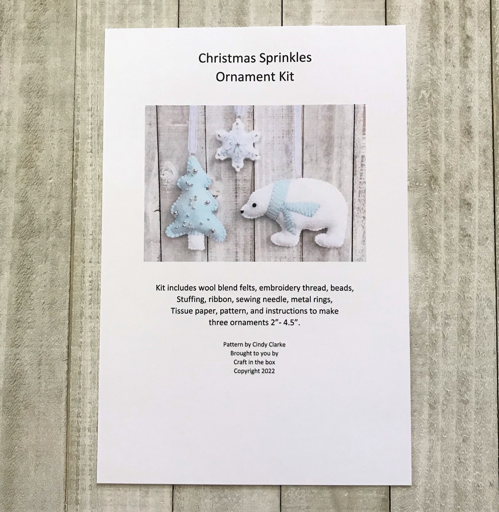 DIY Christmas Ornament Kit Polar Bear Snowflake and Tree - Etsy