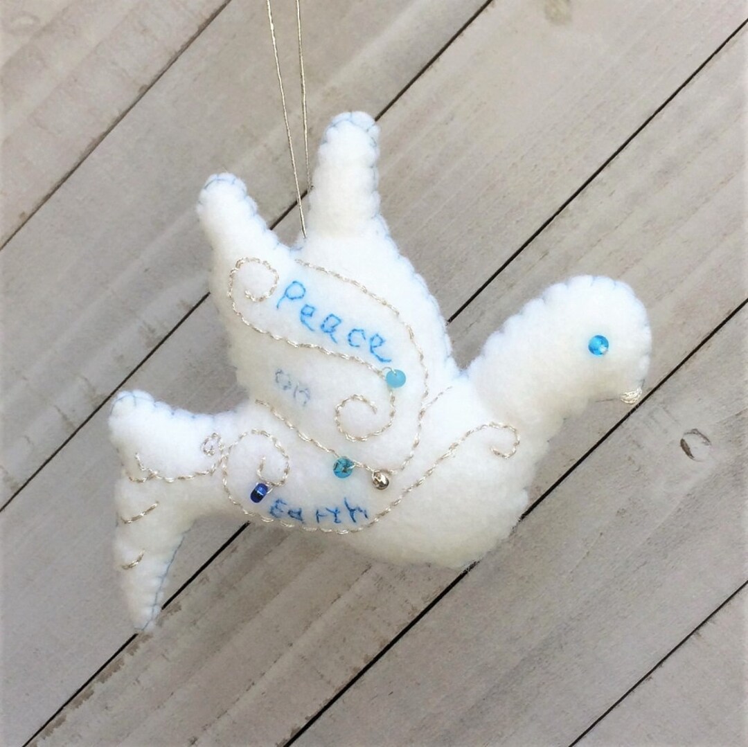 DIY Felt Craft Kit, Dove Bird, Felt Embroidery Sewing Wool Felt Pattern ...