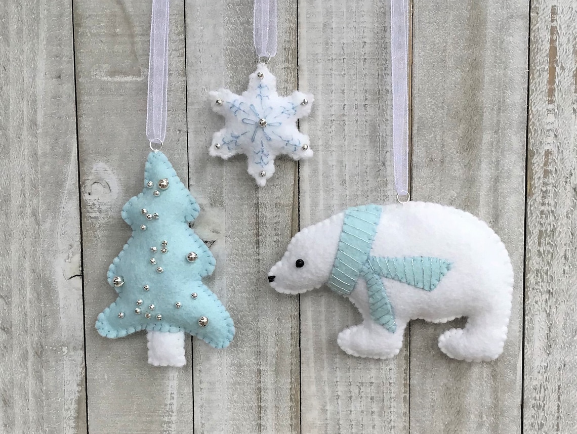 DIY Christmas Ornament Kit Polar Bear Snowflake and Tree - Etsy