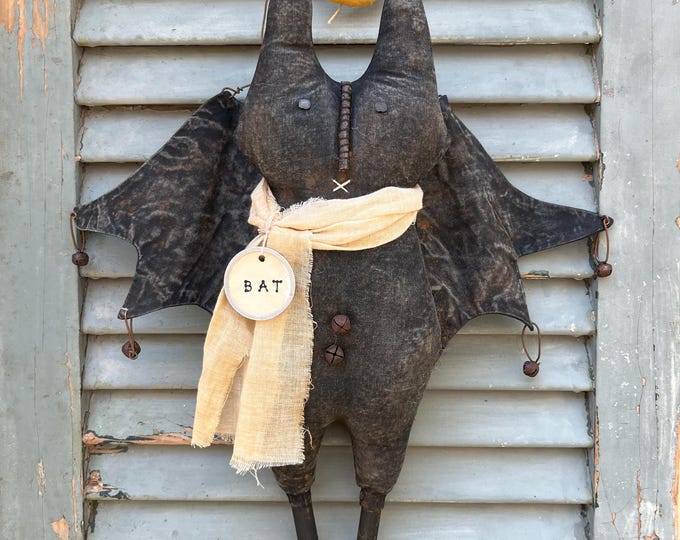 Halloween Bat, Door Chime, Primitive Bat, Farmhouse Fall Decor, Autumn ...