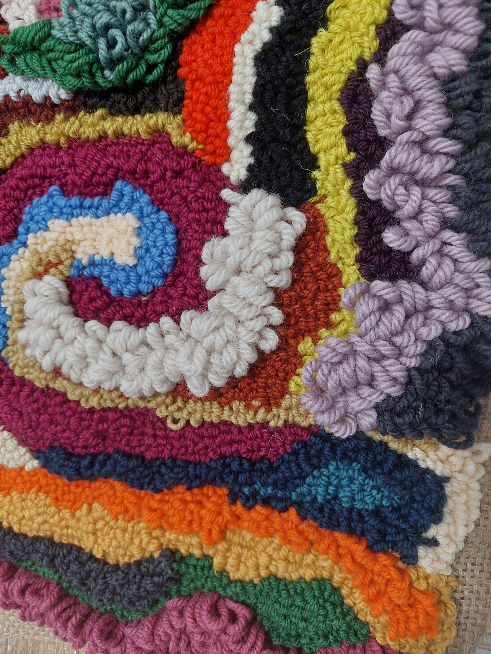 Whirlpool Punch Needle Wall Hanging, Wall Decor, Punch Needle Modern ...