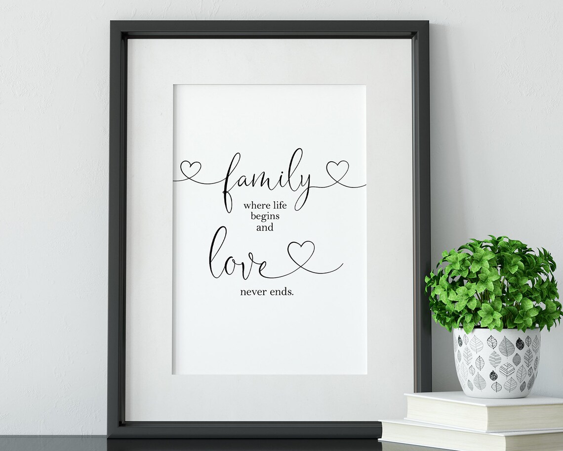 Printable Family Quote Sign Decor, Wall Art, Instant Download, Black ...