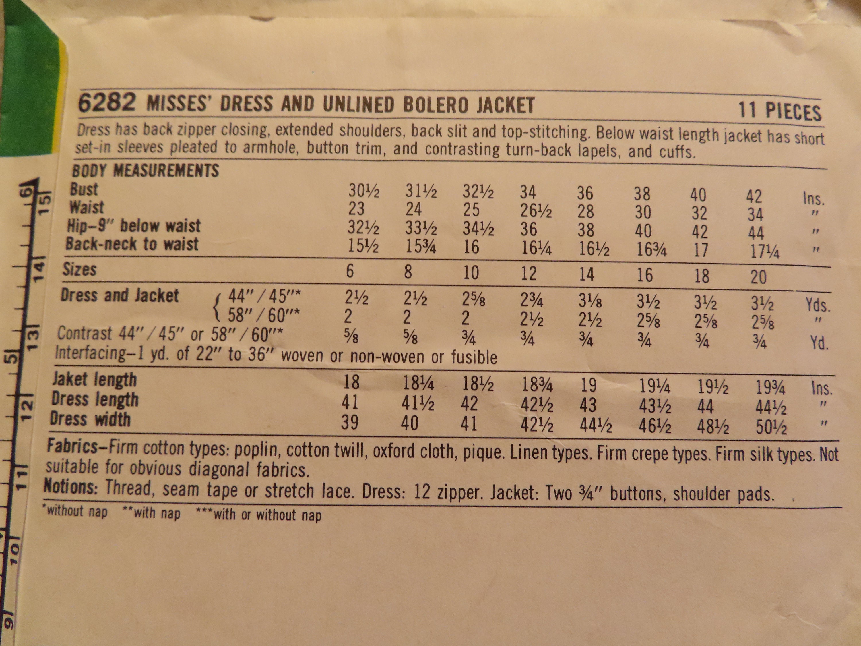 Vintage Misses' Jacket and Dress Sewing Pattern E.S.P. Simplicity 6282 ...