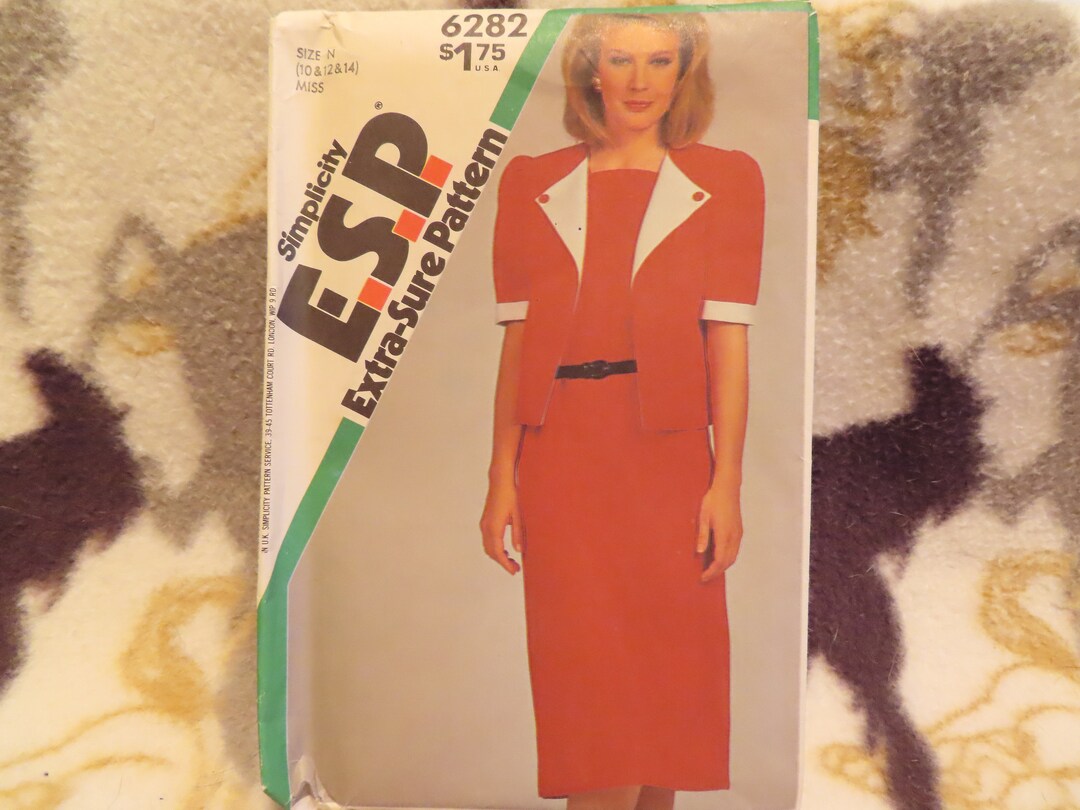 Vintage Misses' Jacket and Dress Sewing Pattern E.S.P. Simplicity 6282 ...