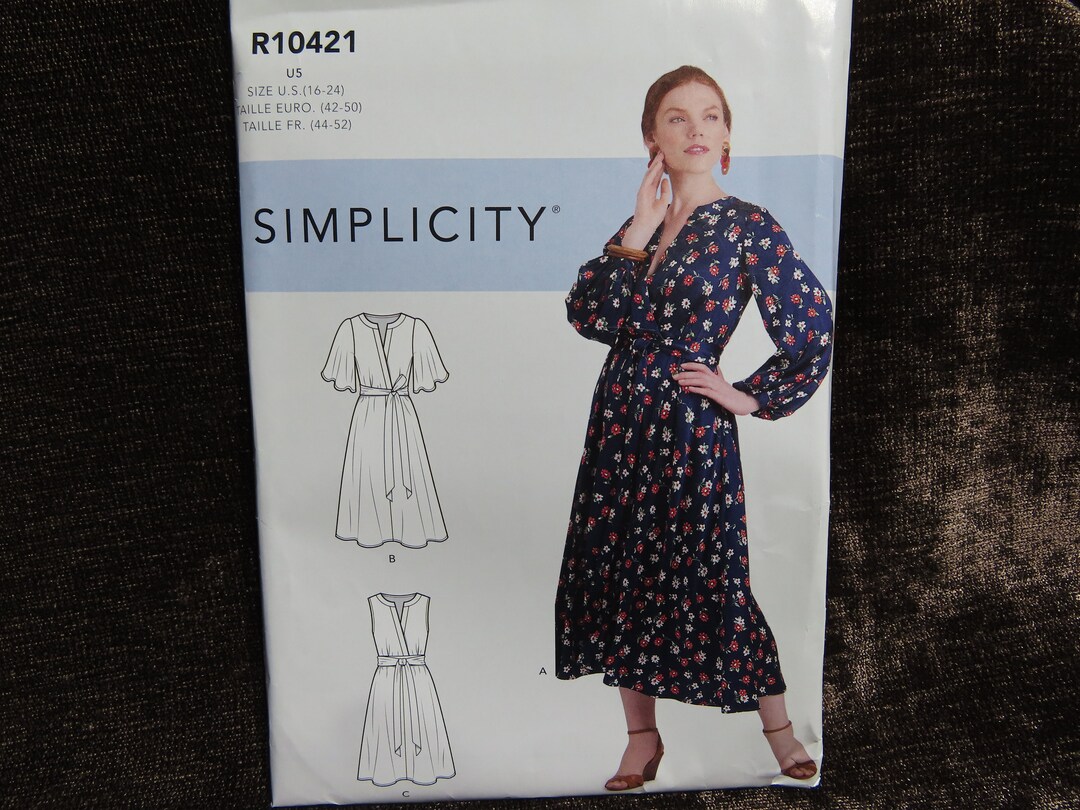 Misses'/women's Dress Sewing Pattern Easy Simplicity 10421/9041 Size 16 ...