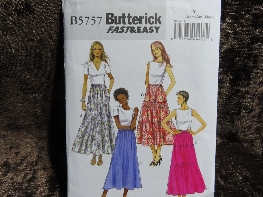 Misses/women's Skirt Sewing Pattern Fast & Easy Butterick 5757 Size Xsm ...