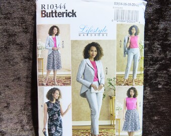 Women's Plus Size Dress Sewing Pattern Butterick 6601 16W-18W-20W UNCUT ...
