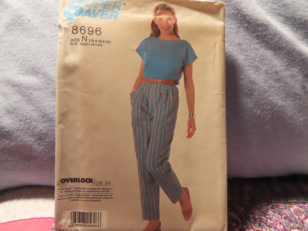 Vintage Misses' Top and Pants Sewing Pattern Simplicity 8696 Size 10-12 ...