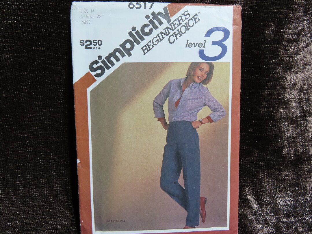 Vintage Misses' Pants Sewing Pattern Simplicity 6517 Size - Etsy