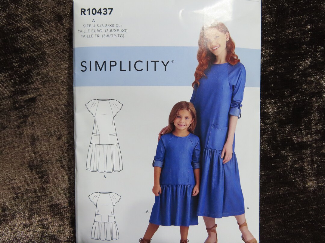 Misses'/girls Dress Sewing Pattern Easy Simplicity 10437/9057 Size 3-4 ...