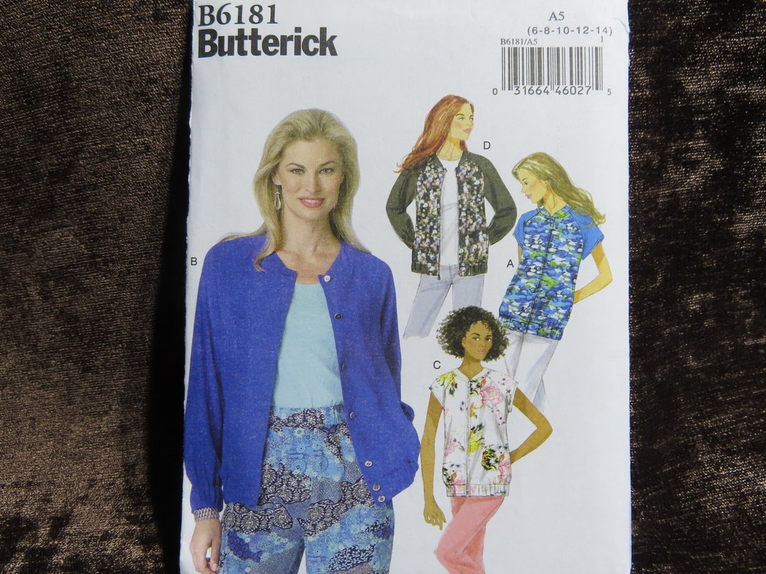 Misses'/women's Jacket Sewing Pattern Butterick 6181 Size 6-8-10-12-14 ...