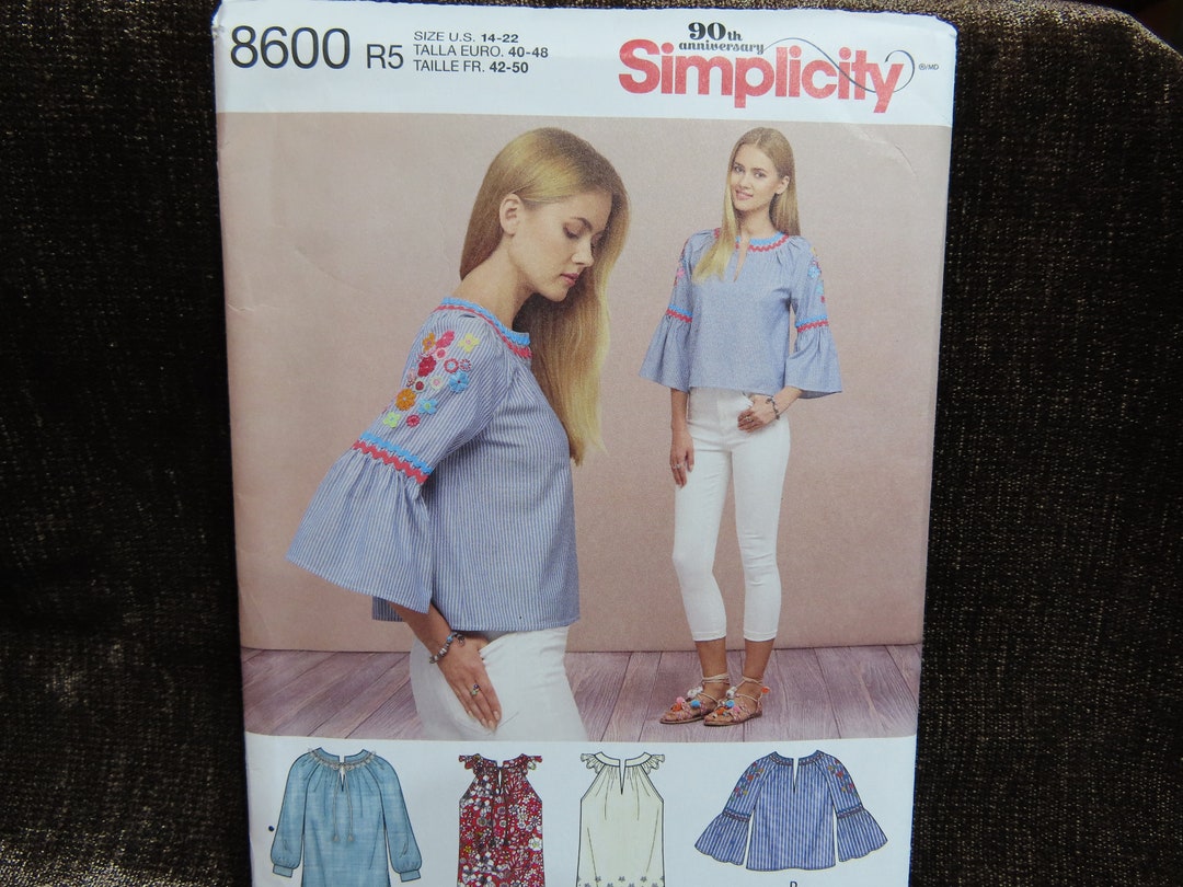 Misses'/women's Shirt Sewing Pattern Simplicity 8600 Size 14-16-18-20-22 UNCUT - Etsy
