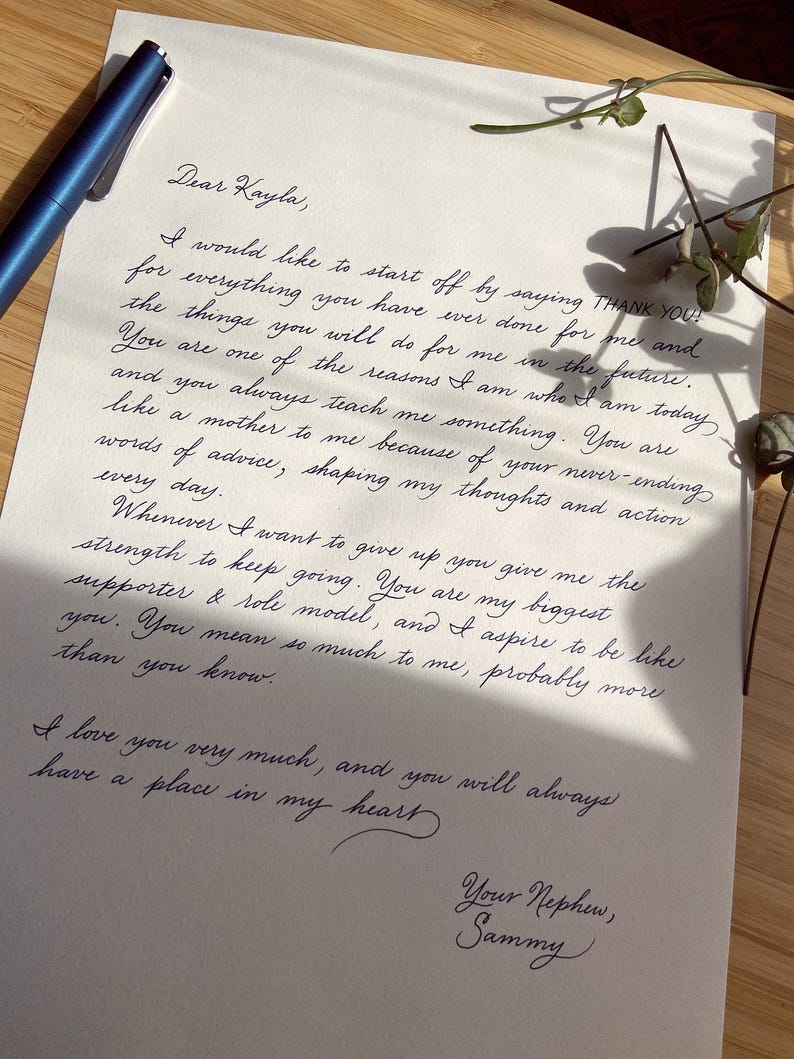 Custom Handwritten Letter, Handwriting Note, Wedding Vows, Anniversary ...