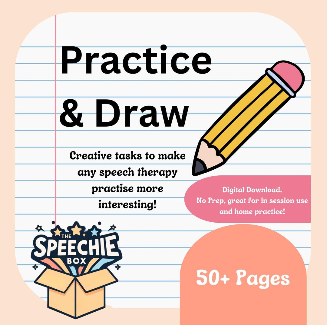 Practice & Draw Speech Therapy Digital Download Worksheets - Etsy