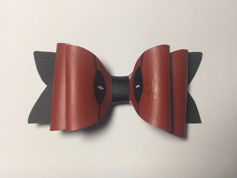 Deadpool Faux Leather 4” Bow - Etsy