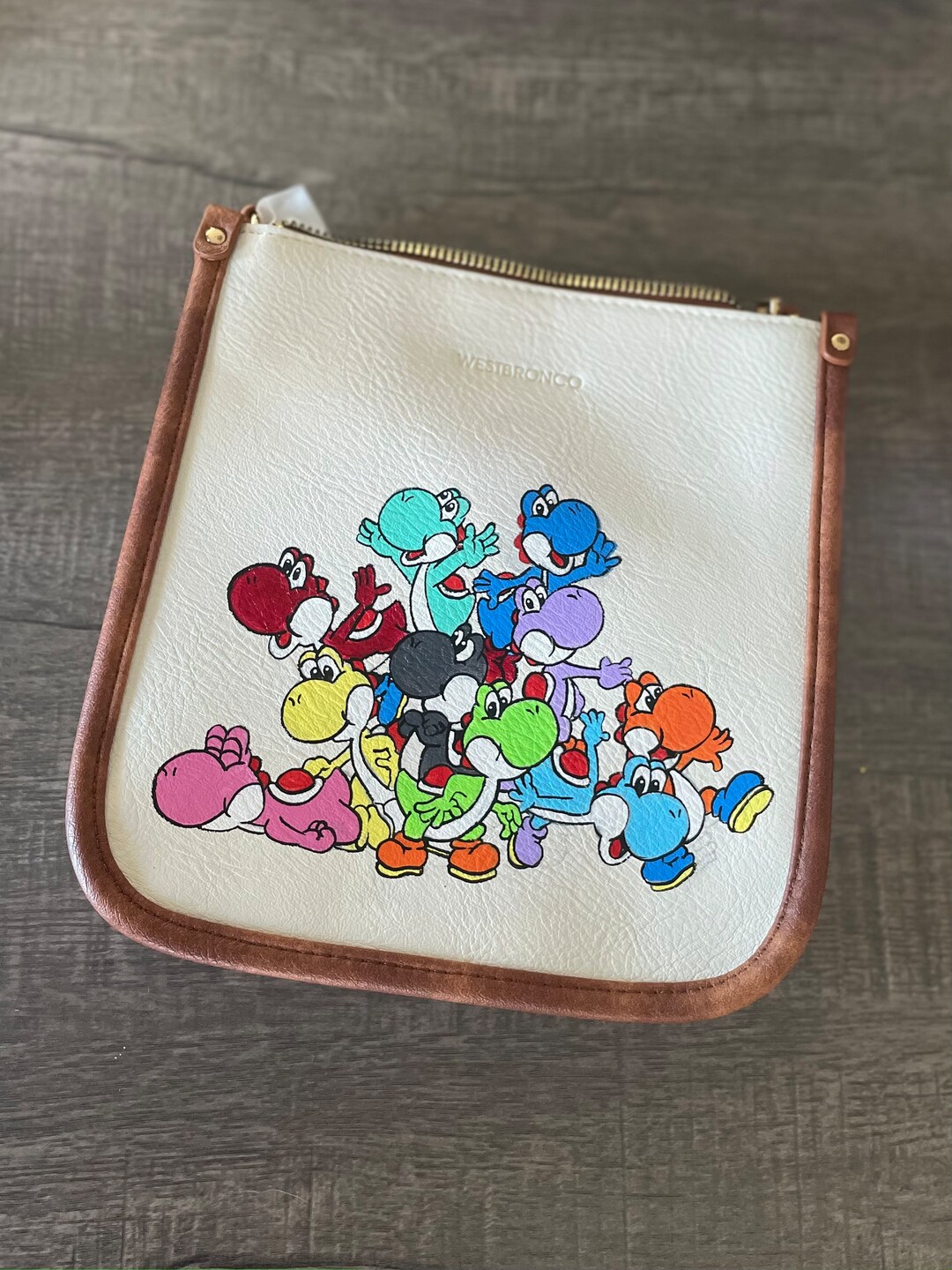 Yoshi Hand Painted Faux Leather Crossbody Bag - Etsy