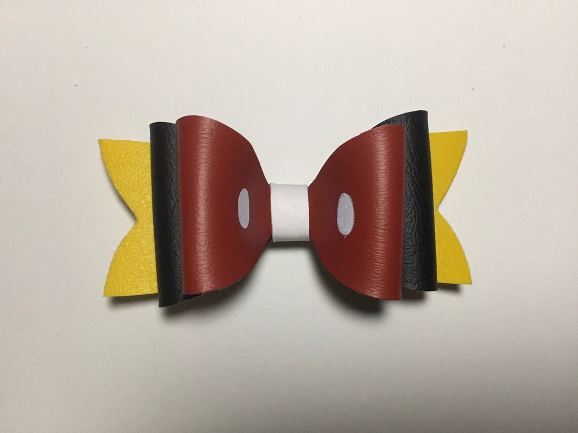 Mickey Mouse Faux Leather 4 Bow | Etsy