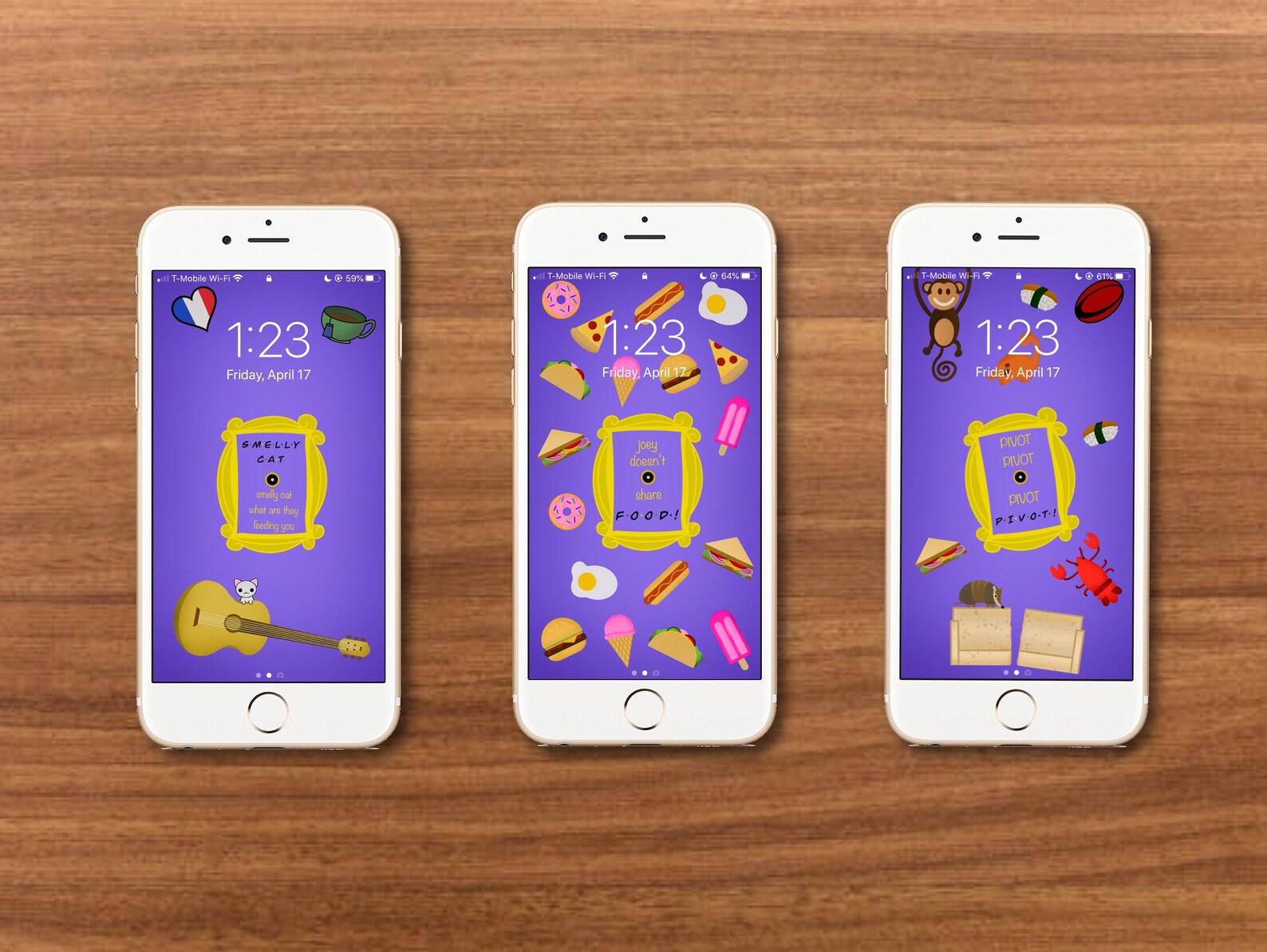 Friends Phone Wallpapers set of Seven | Etsy