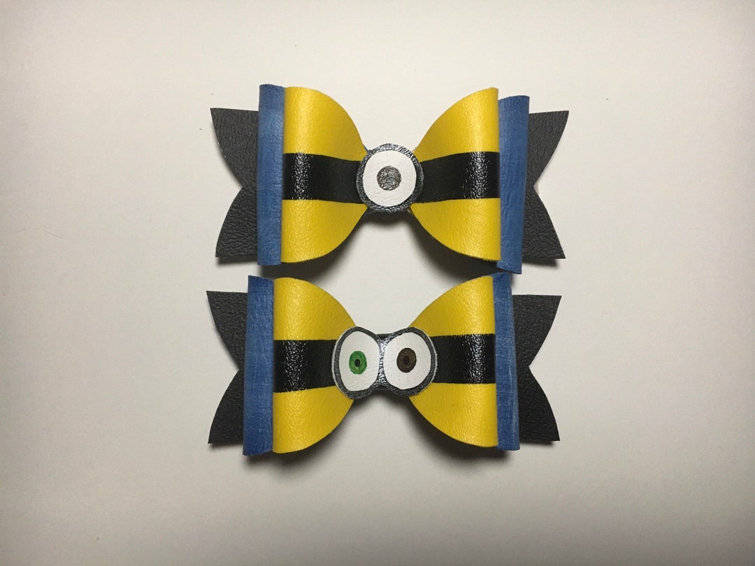 Minion Faux Leather 4” Bow - Etsy