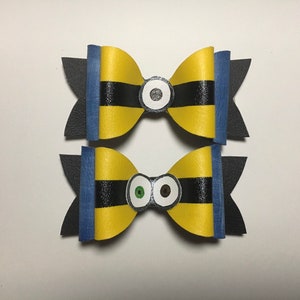 Minion Faux Leather 4” Bow - Etsy