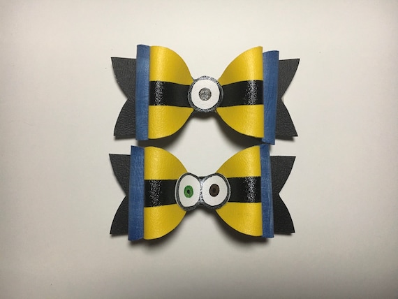Minion Faux Leather 4 Bow - Etsy