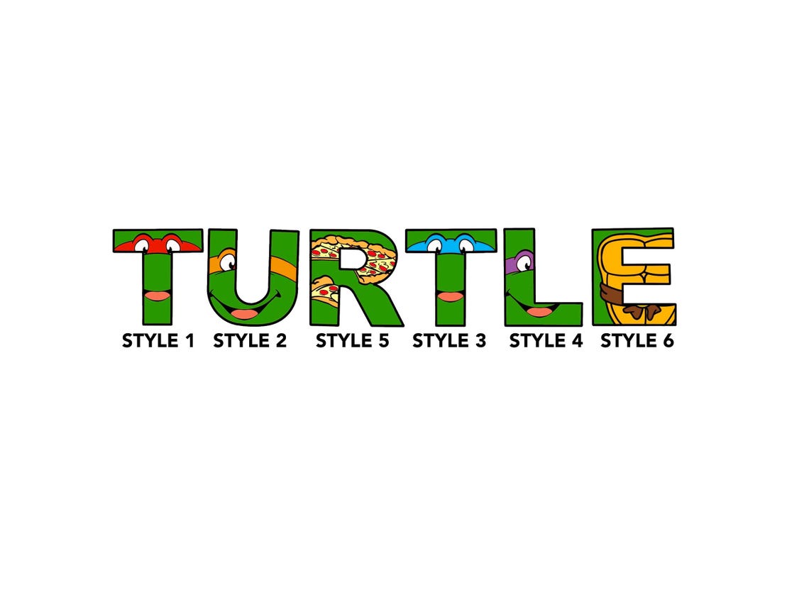 TMNT 6” or 8” Hand Painted Wood Letters - Etsy