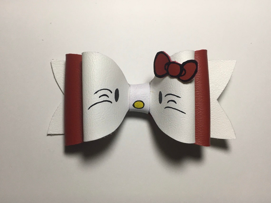 Hello Kitty Faux Leather 4” Bow - Etsy