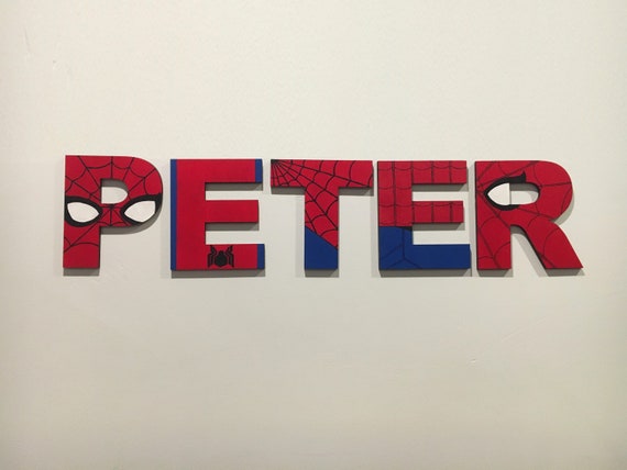 Spider-man 6 or 8 Hand Painted Wood Letters - Etsy