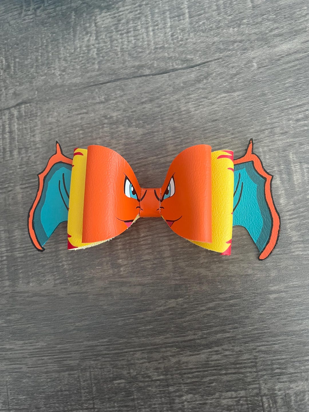 Charizard Faux Leather 4” Bow - Etsy
