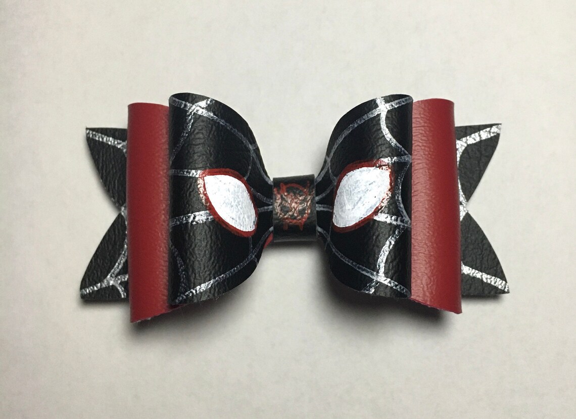 Spider-man Faux Leather 4” Bow - Etsy