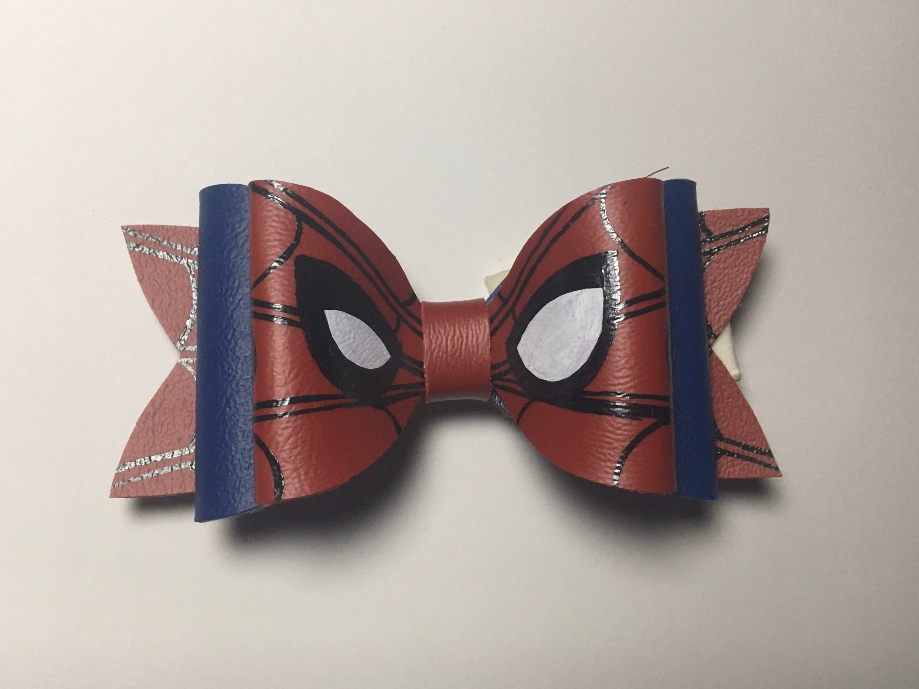 Spider-man faux leather 4 bow | Etsy