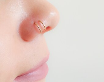 Double Nose Ring | Etsy