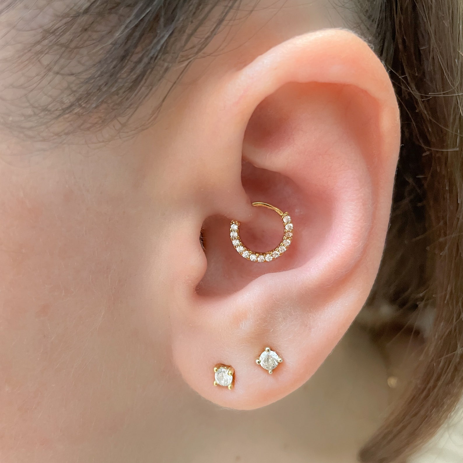 Rook Piercing - Rook Earring - Rook Hoop - Gold Rook - Diamond Rook ...
