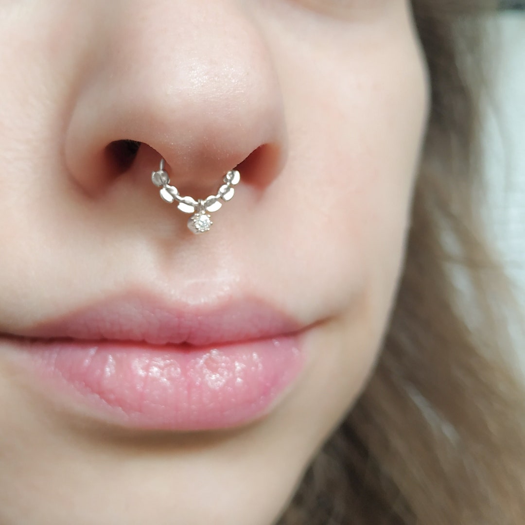 Silver Septum - Gold Septum Piercing - Septum Jewelry - Tribal Indian ...