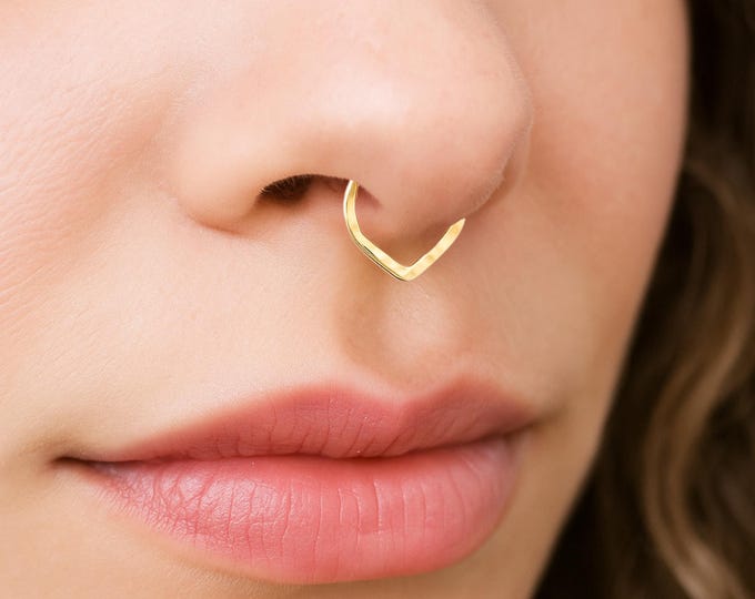 Faux Piercing, No Piercing Septum, Septum Clip On, Fake Septum Ring ...