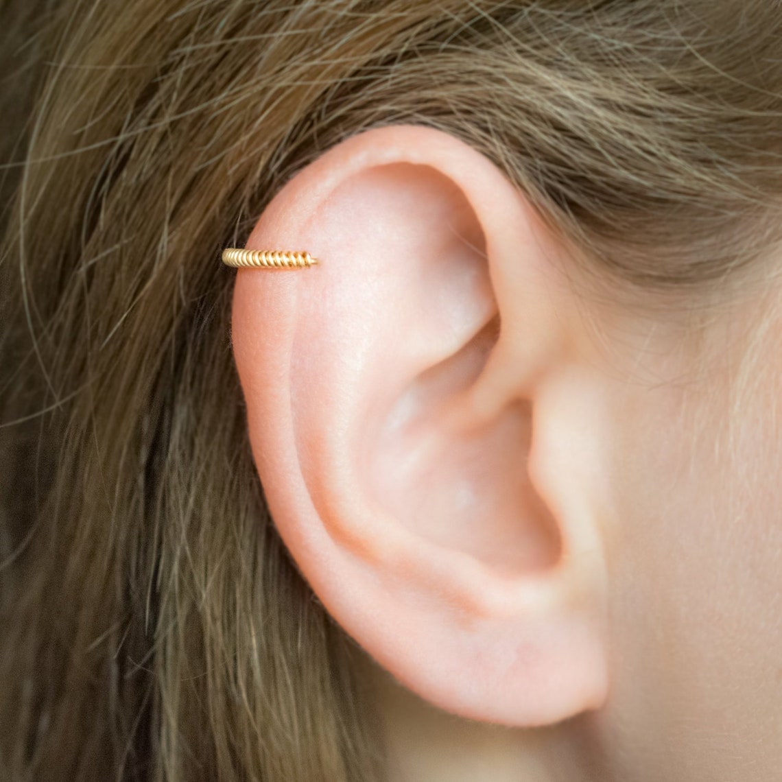 Wrapped Gold Helix Earring Helix Ring Ear Piercing Ear - Etsy