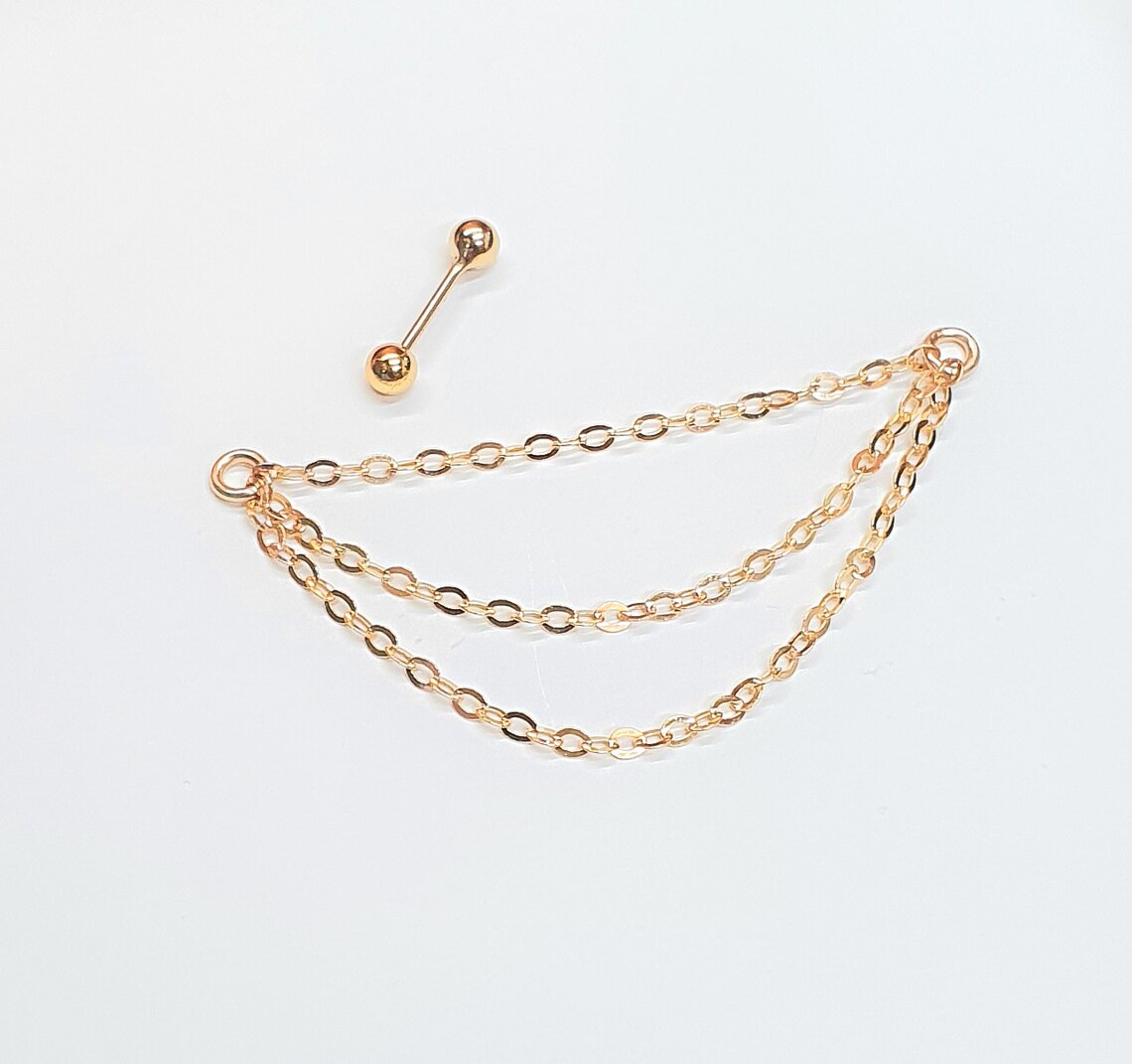 Helix With Earring Chain - Helix Chain - Helix Chain Ear Jacket ...