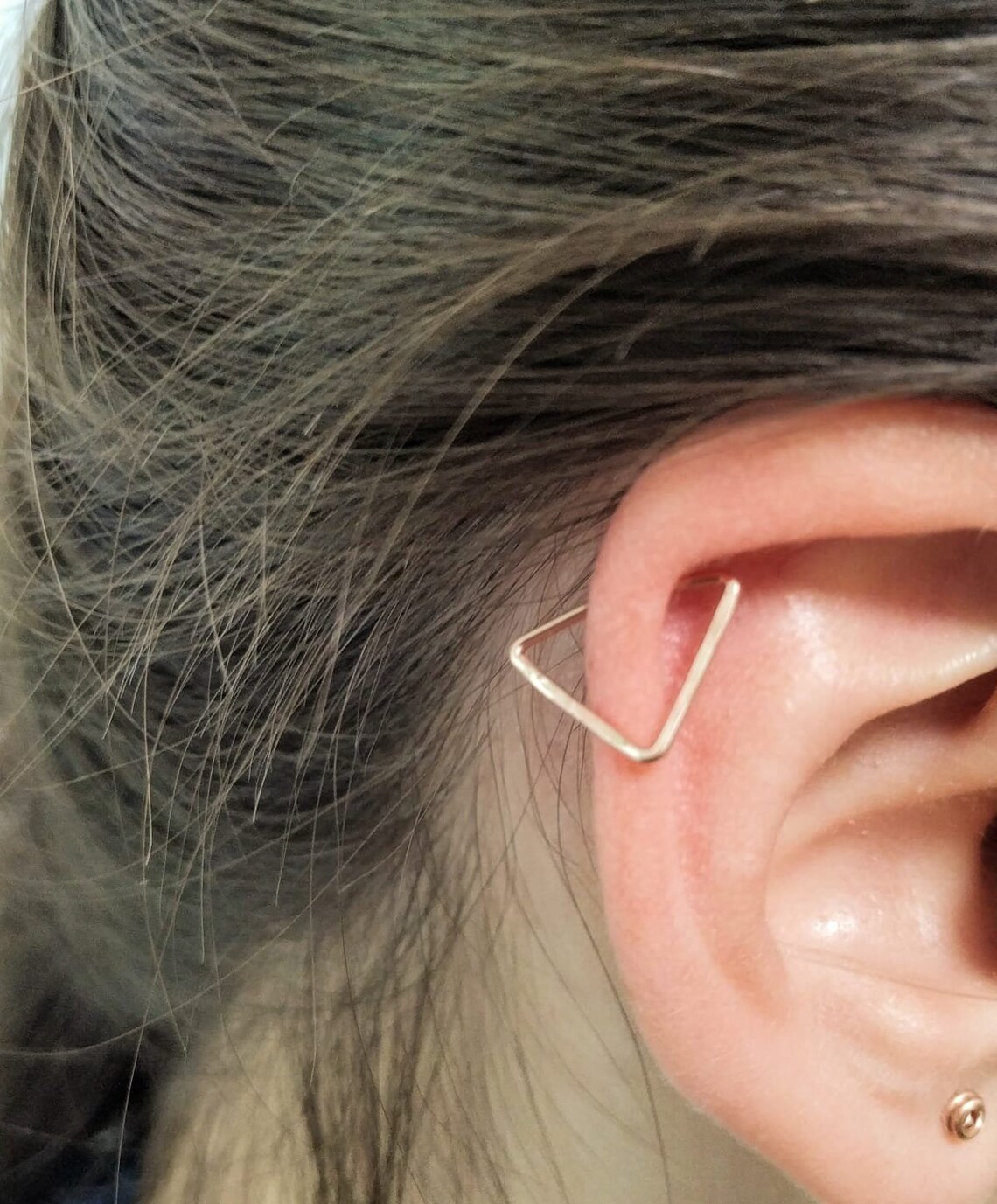 Triangle Helix Hoop Earring Gold Helix Piercing 18 Gauge - Etsy