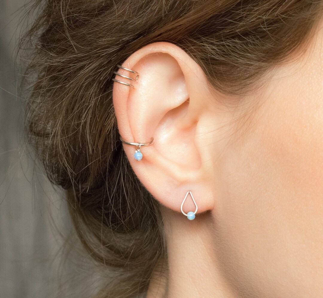 Ear Cuff - Opal Ear Cuff, Charm Ear Cuff Non Pierced, Bohemian Ear Cuff ...