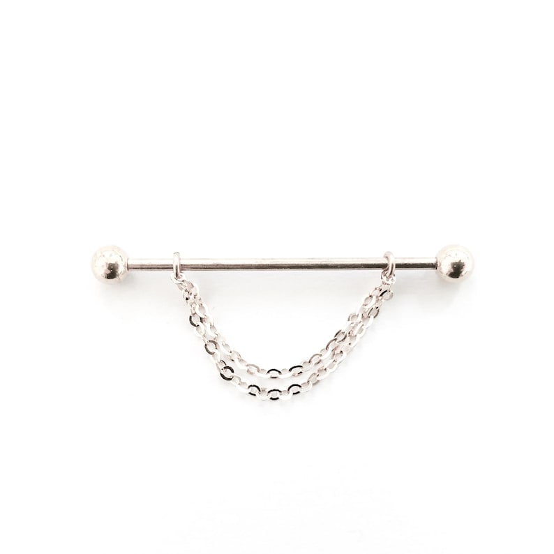 Industrial Piercing Chain-industrial Bar Earring-industrial Barbell ...