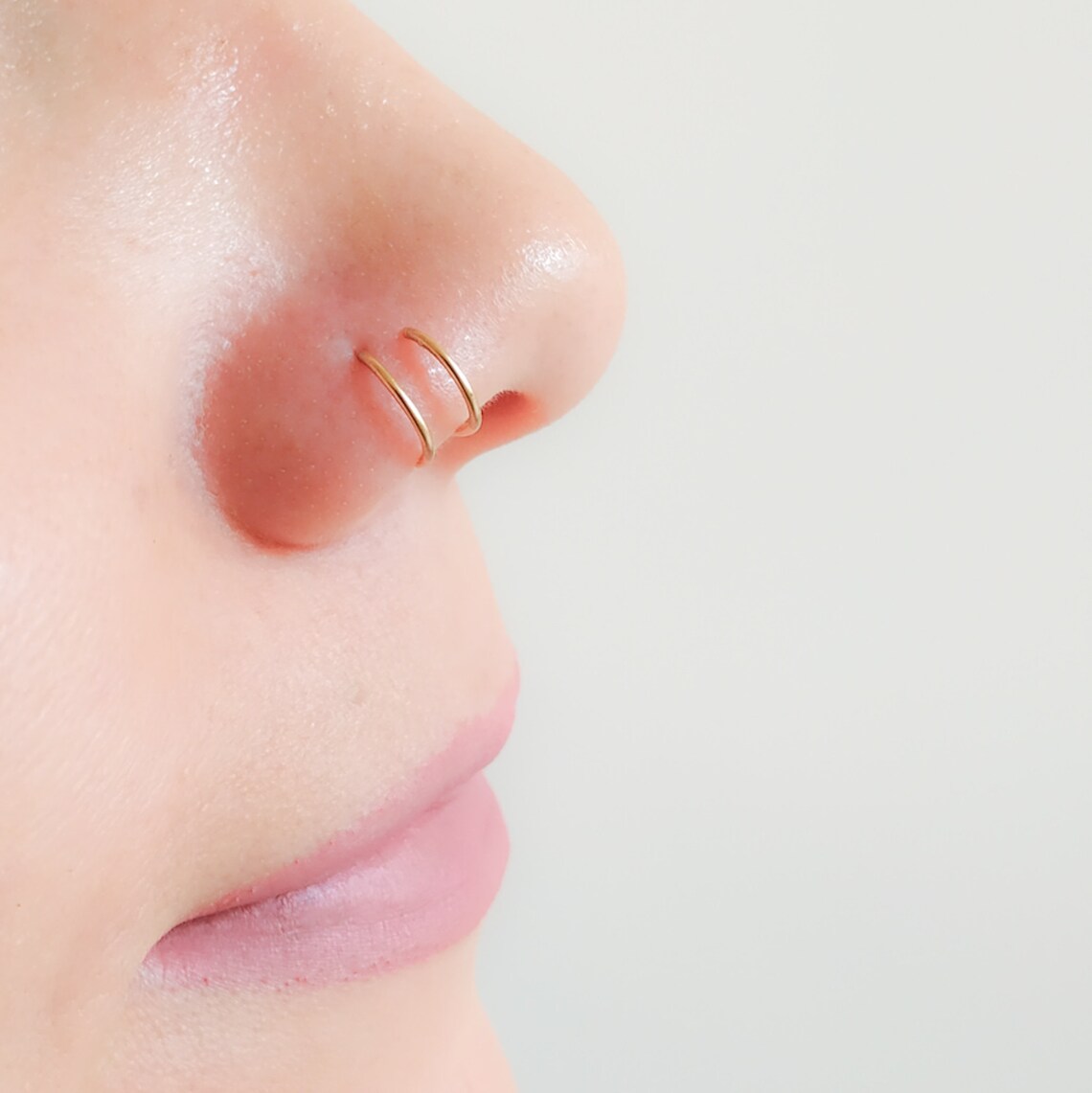 Gold Doppelnasenring Piercing Nasenring kleiner Nasenring - Etsy.de