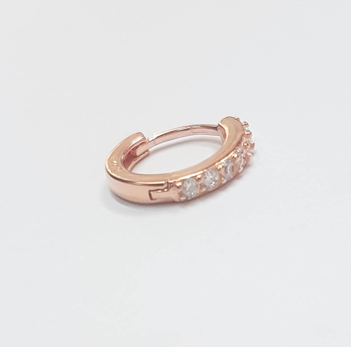 Rose Gold Helix Piercing Helix Earring CZ Diamonds Cartilage - Etsy