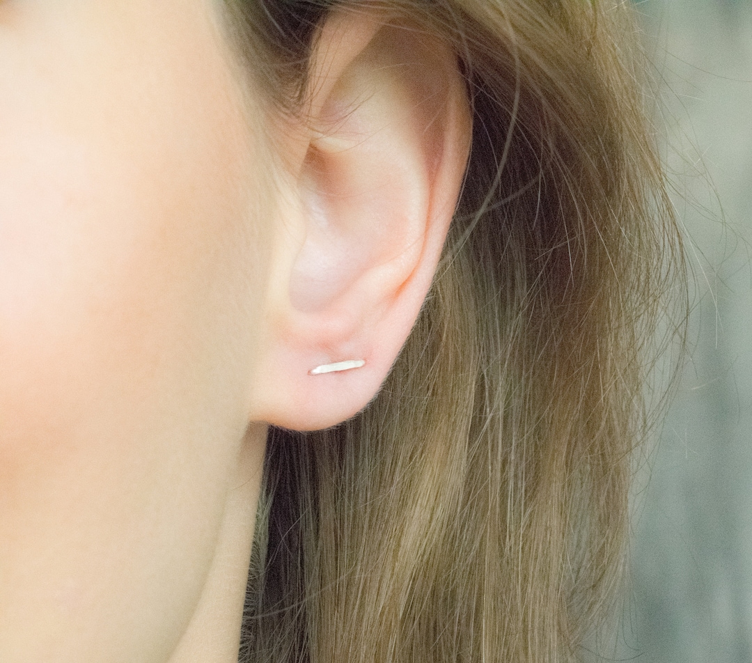 Double Piercing Earring, Double Piercing, Staple Earrings, Two Hole ...