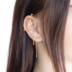 Industrial Piercing Chain-industrial Bar Earring-industrial Barbell ...