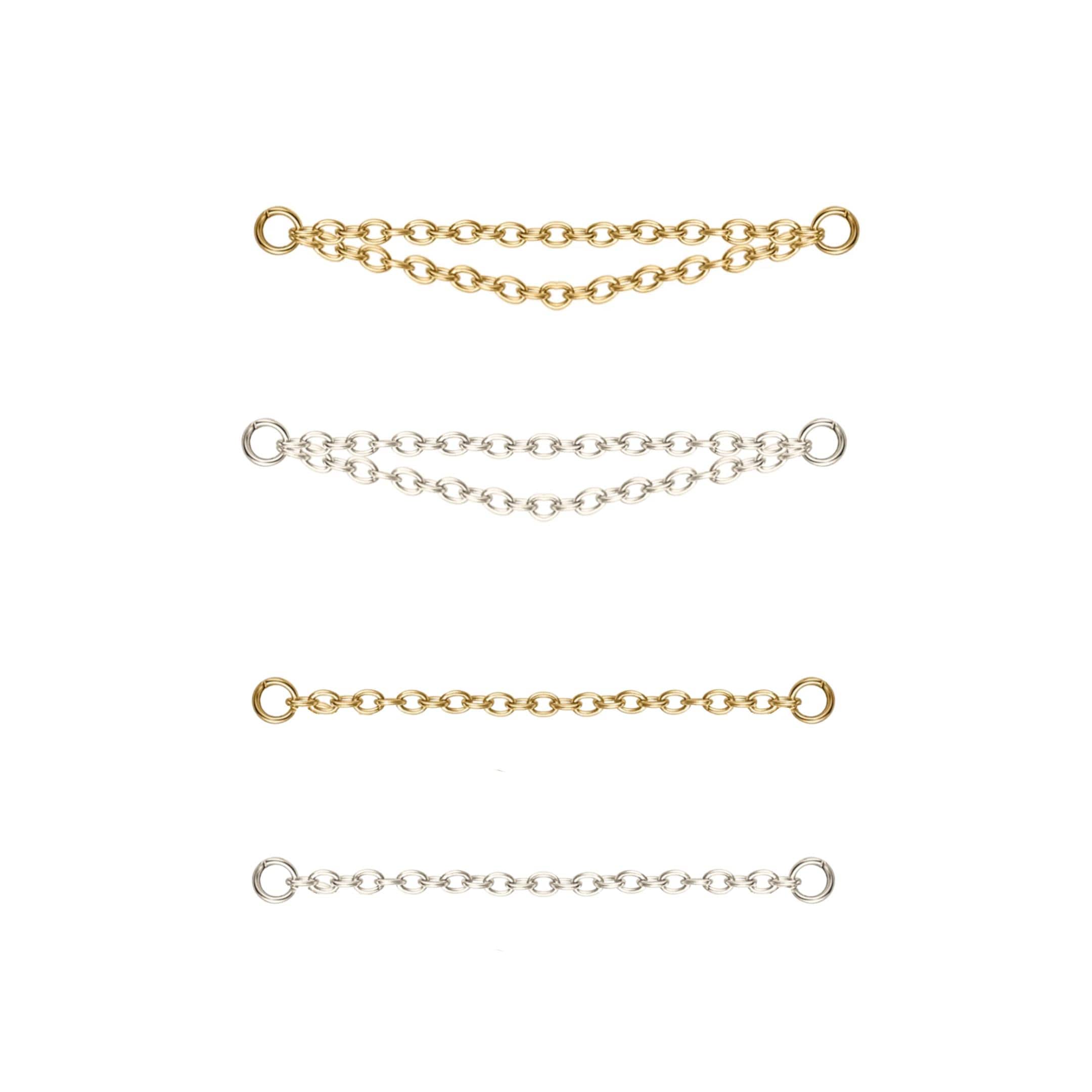 Nose Studs Chain - Piercing Chain - Double Nose Stud Chain - Nasallang ...