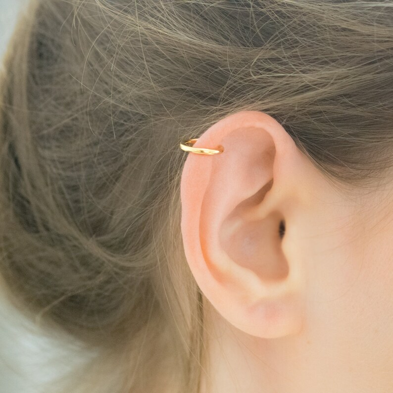 Ear Cuff Clip on Fake Piercing - Helix Cuff Hoop - Ear Cuffs - Gold Ear ...