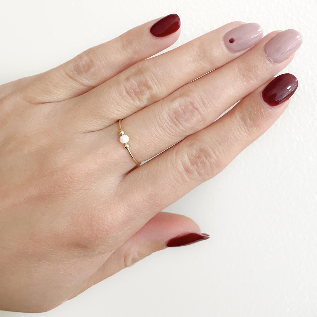 Opal Stacking Ring- Opal Anxiety Ring - Anxiety Ring- Fidget Ring ...