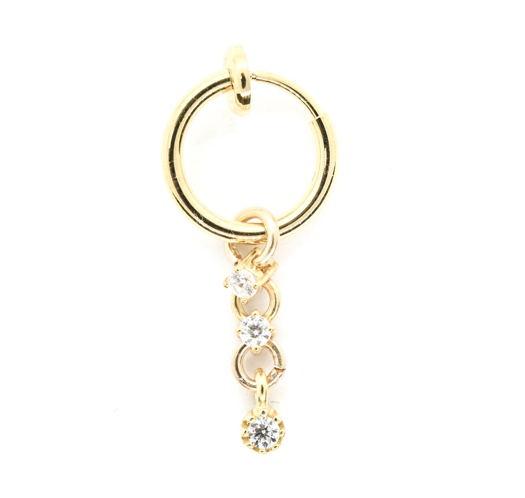 Gold Fake Belly Button Ring, Fake Belly Button Piercing Diamonds, Clip ...
